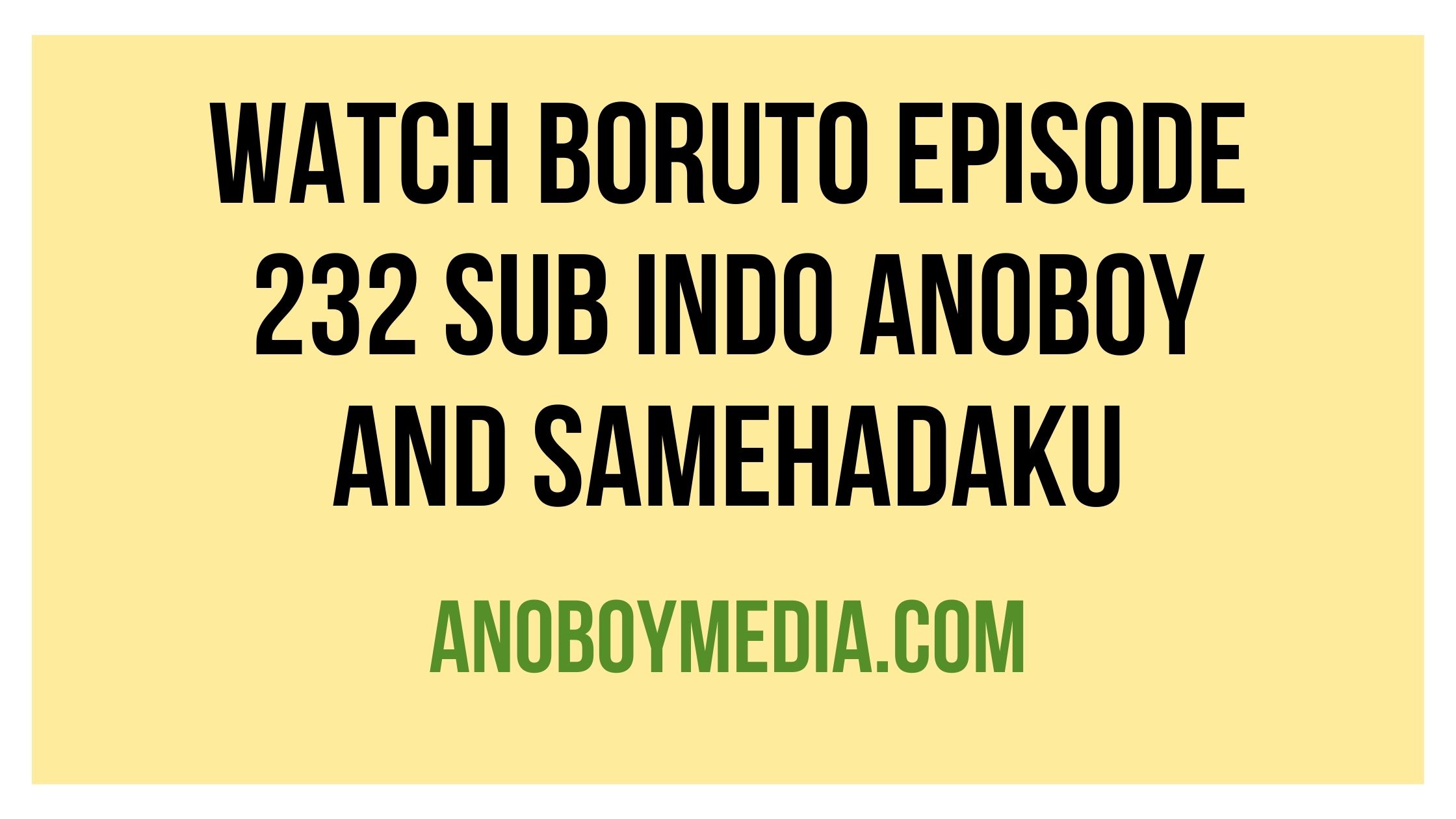Samehadaku Boruto